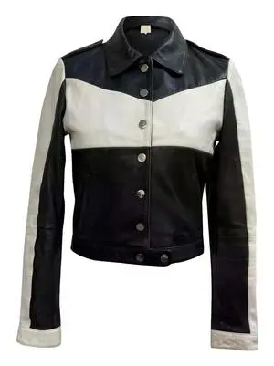 Maje Two-tone Leather Jacket - Black