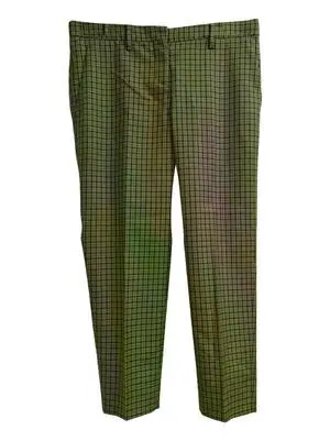 Miu Miu Check Straight-leg Trousers - Green
