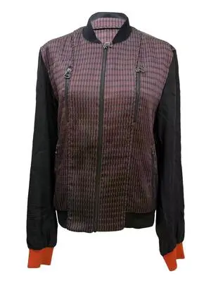 LANVIN Patterned Zipped Bomber Jacket - Red