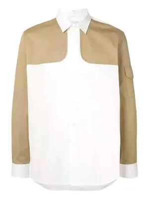 PORTS V Colour-block Utility Patch Shirt - Brown
