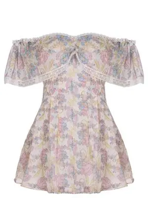 THE IRISH TWIN The Romi Pressed Tuberose Print Mini Dress - Multi
