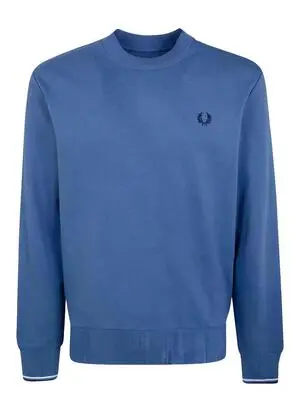 Fred Perry Laurel Wreath Embroidered Sweater - Blue