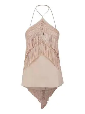 Andamane Reina Fringe-trimmed Blouse - Neutrals