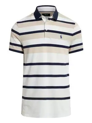 Rlx Ralph Lauren Striped-pattern Short-sleeve Polo Shirt - White