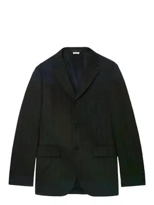 Comme Des Garçons Panelled Striped Blazer - Green