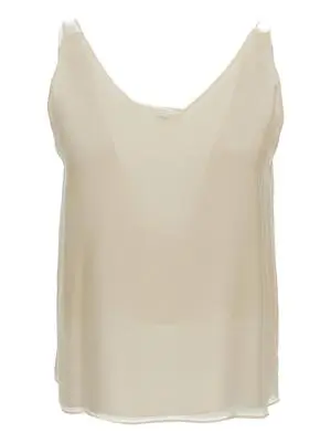 HUI Thin-strap Silk Top - Beige