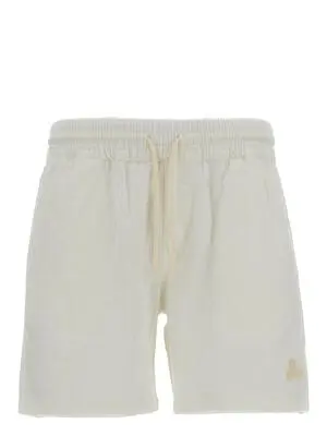 Portuguese Flannel Trousers With Natural Ramie Embroidery - White
