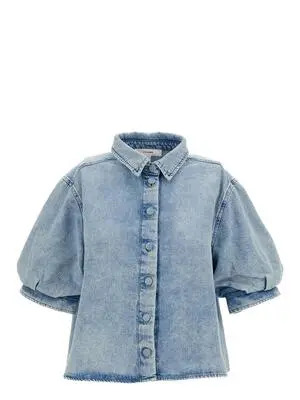 FRAME The Billow Short-sleeve Shirt - Blue