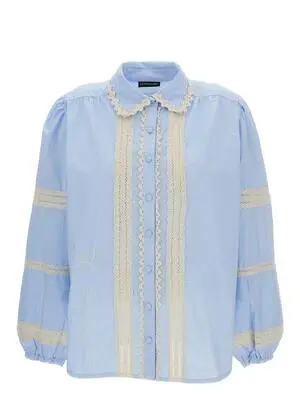 ESTRAFALARIO Embroidered Long-sleeve Shirt - Sky Blue