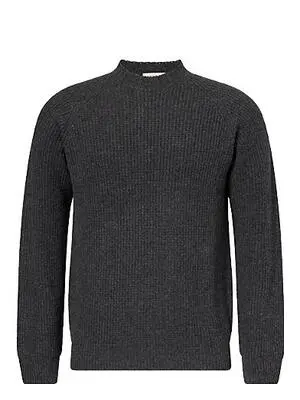 John Smedley Crewneck Cashmere And Wool-blend Jumper - Dark Ash