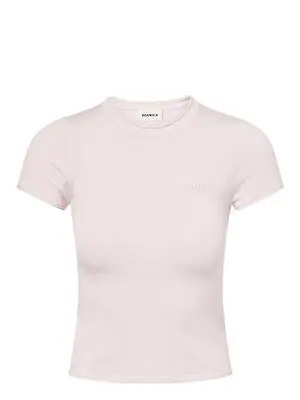 ADANOLA Varsity Knit Crewneck T-shirt - Pink