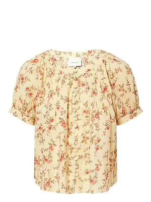 REFORMATION Calia Flora-printed Cotton-blend Top - Wistful