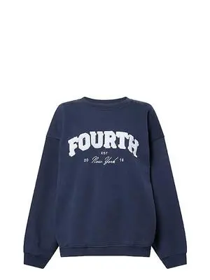 4TH & RECKLESS Capucine Relaxed Cotton-jersey Sweatshirt - Navy