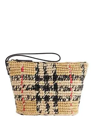 Burberry Margate Raffia Pouch - Sand