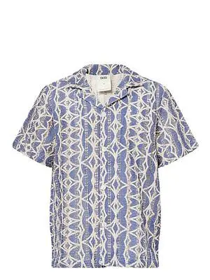 Oas Arko Cuba Cotton-crochet Shirt - Blue