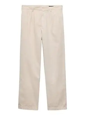 Prada Wide-leg Cotton Trousers - Neutral