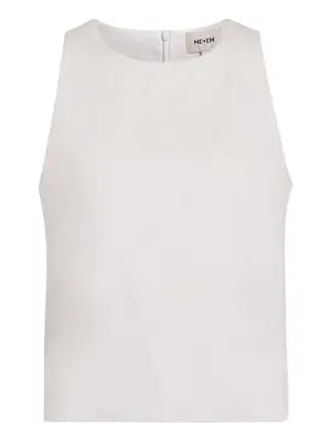 ME+EM Linen-blend Shell Top - White