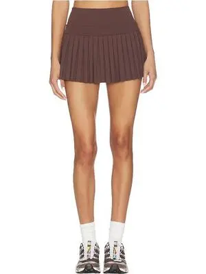 GOLD HINGE Pleated Tennis Skirt - Brown