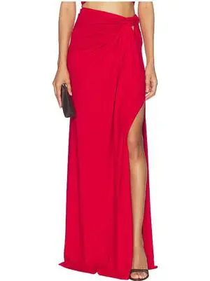 SID NEIGUM Braided Detail Maxi Skirt - Red
