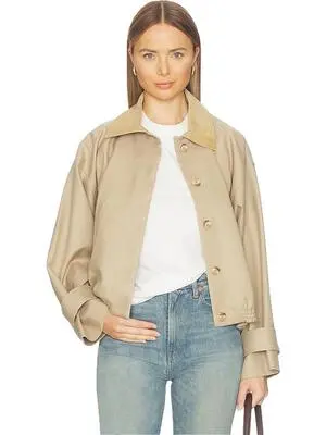 RÓHE Suede Collar Blouson Jacket - Beige