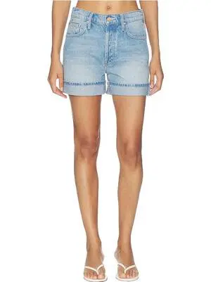 MOTHER Culotte Cuffed Denim Shorts - Blue