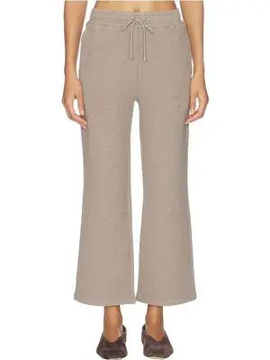 NEGATIVE UNDERWEAR Waffle Knit Cropped Track Pant - Taupe