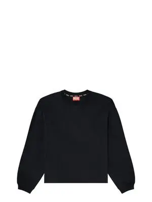 DIESEL® Peached Raw-hem Cotton Sweatshirt - Black