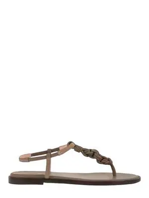 Fabiana Filippi Braided Strap Leather Sandals - Neutrals