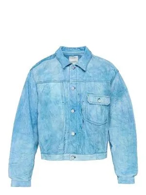 Visvim Pleated Leather Jacket - Blue