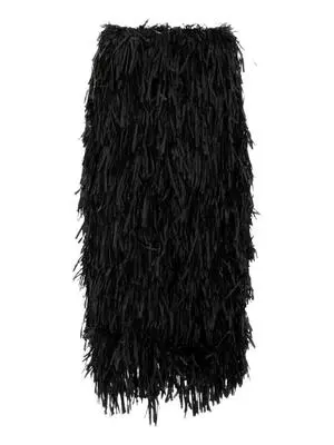 Co Fringed-embellished Midi Skirt - Black