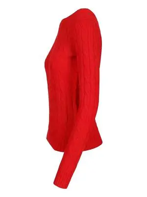 Polo Ralph Lauren Cable-Knit Cashmere Sweater Red