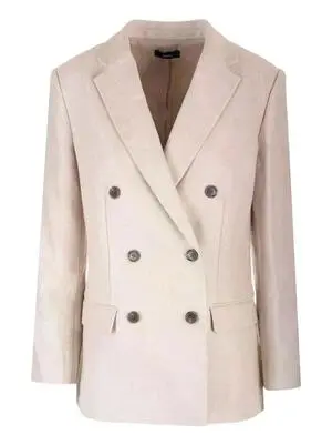 Theory Double-breasted Linen-twill Blazer - Neutrals