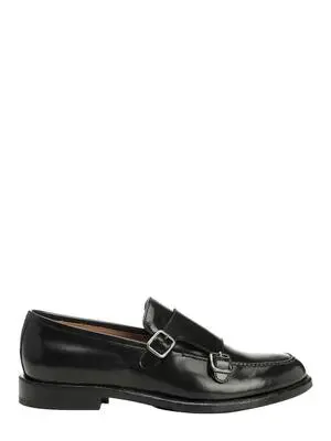 CORVARI Leather Double-strap Monk Shoes - Black