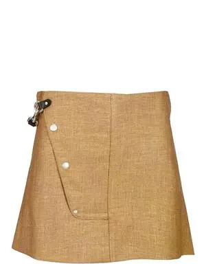 DURAZZI MILANO Asymmetric Raffia Skirt - Neutrals