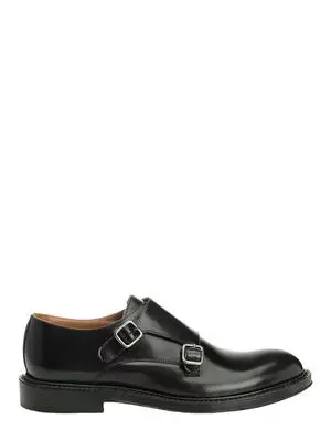 CORVARI Brushed-leather Double-monk Shoes - Black
