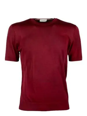 PAOLO PECORA Fine-knit Short-sleeve T-shirt - Red
