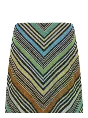 Missoni Missoni Geometric Pattern Lamé-Thread A-Line Mini Skirt Multicolour
