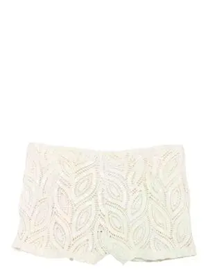 ACTUALEE Crochet Knit Shorts - Neutrals
