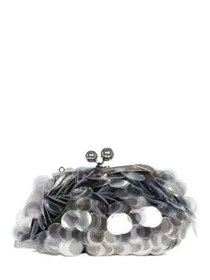 Max Mara Sequin-embellished Clutch - Silver