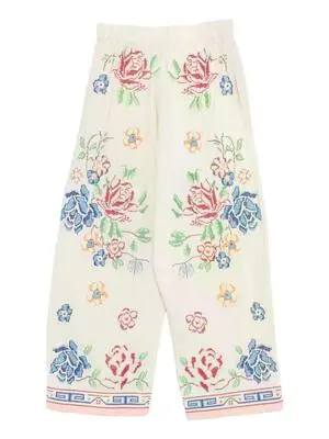 ORSINA Cross-Stitch Embroidered Palazzo Pants