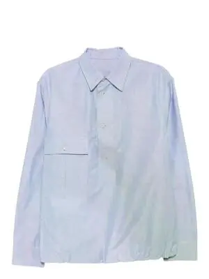 NINE:INTHE:MORNING Dexter Elasticated-hem Flap-pocket Shirt - Blue
