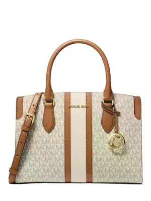 Michael Kors Becca Monogram-pattern Striped Tote Bag - Neutrals