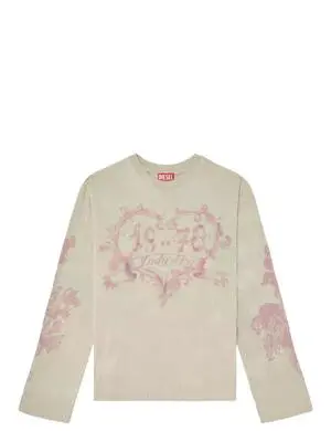 DIESEL® Graphic-print Long-sleeve T-shirt - Neutrals