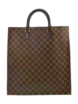 LOUIS VUITTON 2008 Sac Plat Damier Ebene Tote - Brown