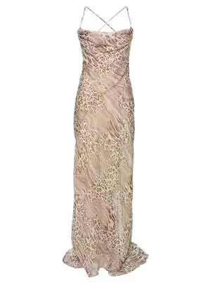 BLUGIRL Leopard-print Cowl-neck Maxi Dress - Neutrals