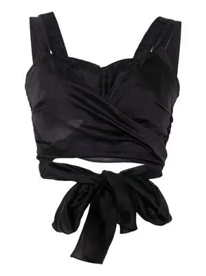 BLUGIRL Sweetheart-neck Cropped Top - Blue