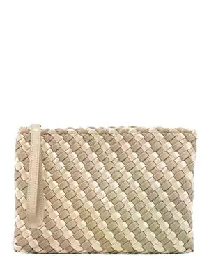MARREA Woven-design Clutch Bag - Gold