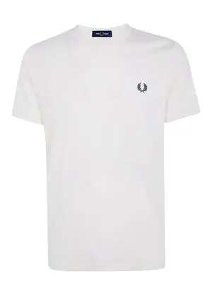 Fred Perry Embroidered Laurel Wreath T-shirt Neutrals