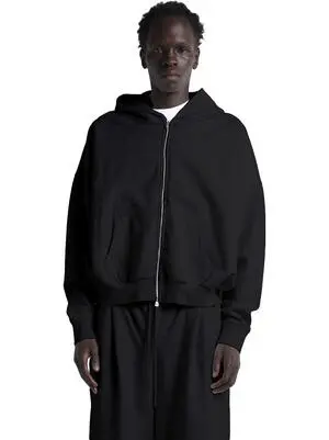 SHAKA WEAR Cropped Double Zip Hoodie - Black
