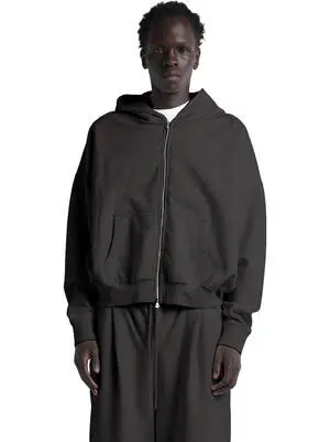 SHAKA WEAR Cropped Double Zip Hoodie - Shadow
